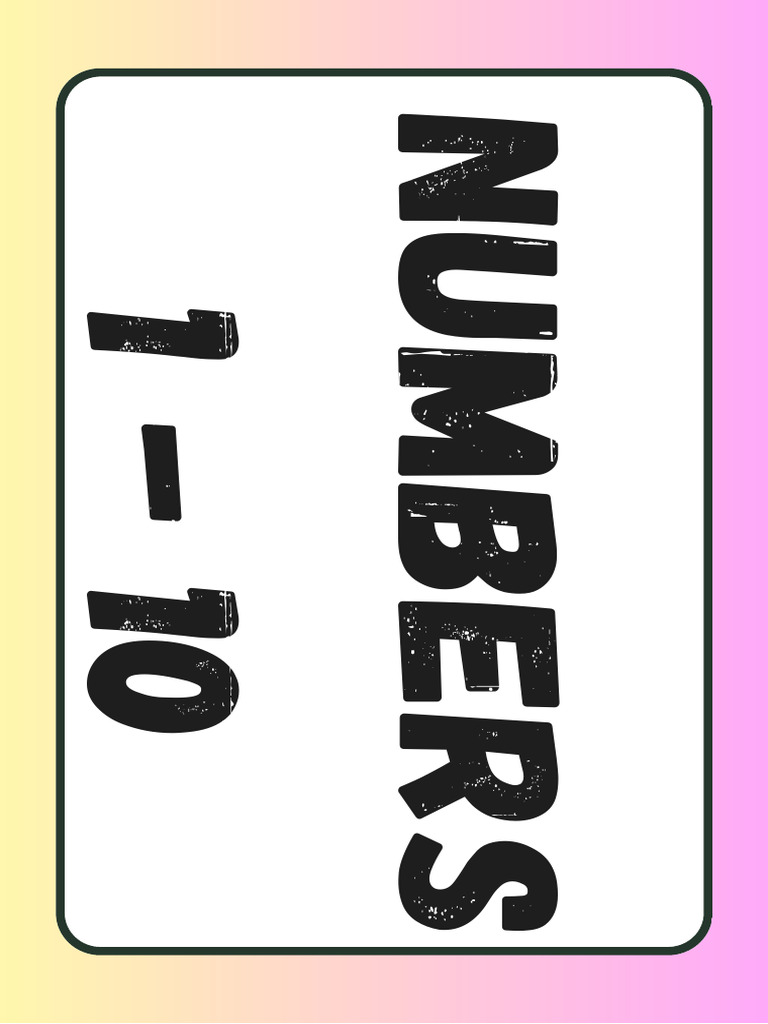 Numbers Flashcards | PDF