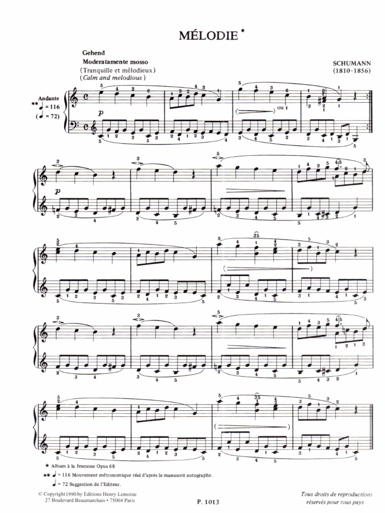 Shumann - Melodie | PDF