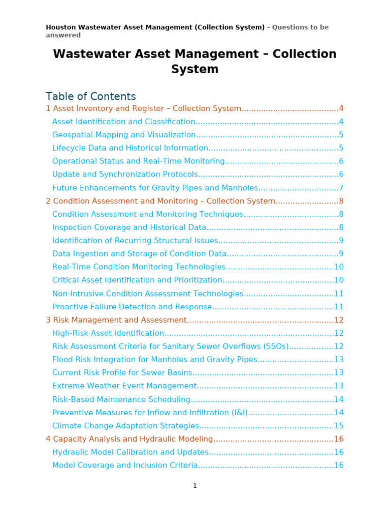 Asset Management - Detailed - CollectionSystem | PDF | Sanitary Sewer ...
