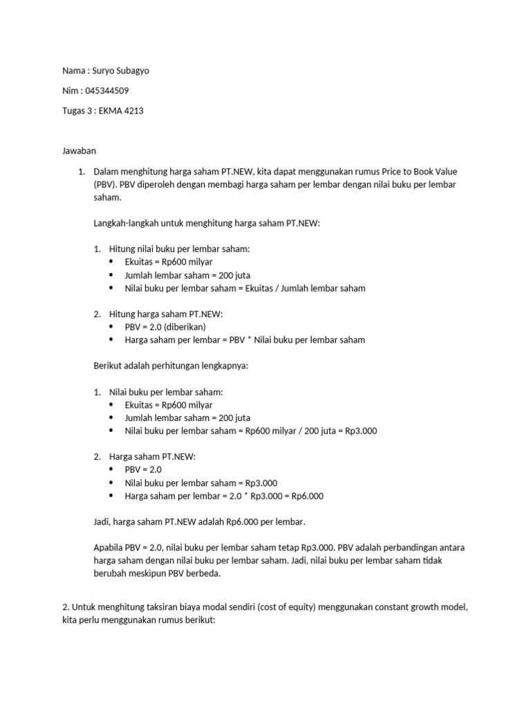 Tugas 3 EKMA4213 NIM045344509 Suryo Subagyo | PDF