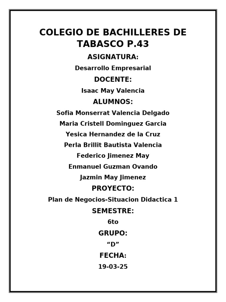 6D Plan de Negocios - SMVD | PDF | Business | Análisis FODA