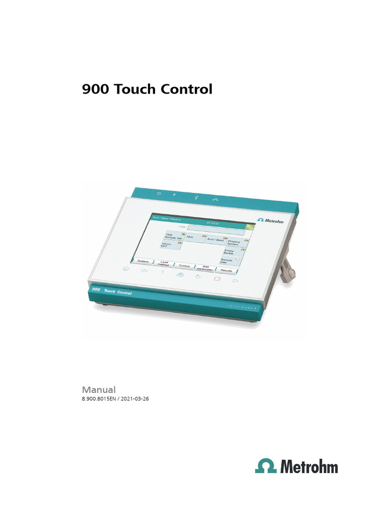 89008015EN Manual 900 Touch Control | PDF | Titration | Chemistry