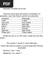 Verbo To Be Tabela | PDF