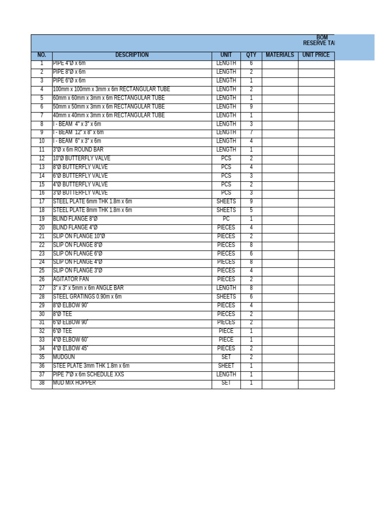 Extracted pages from Reserve Tank_r0 061323 (1) excel file | PDF | Pipe ...