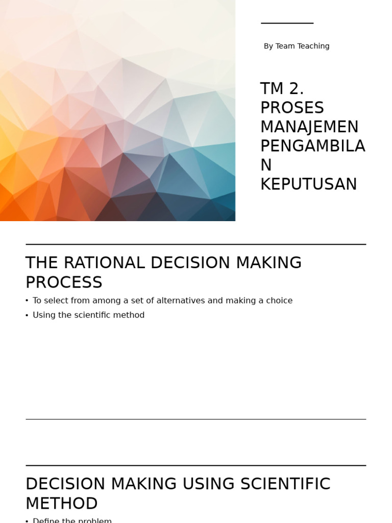 TM 2 - Proses Pengambilan Keputusan (II) | PDF