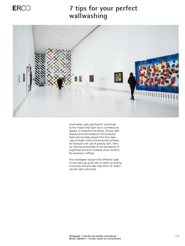 Erco Whitepaper Wallwashing 2023 en | PDF | Lighting | Electromagnetic Spectrum