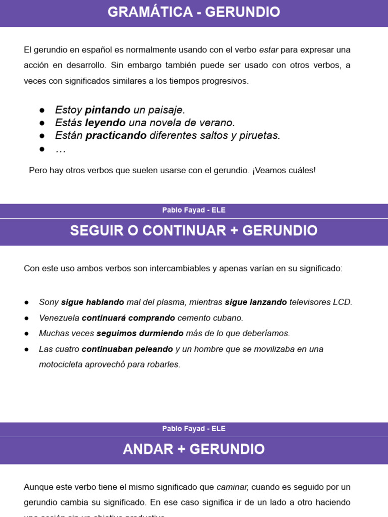 Usos del Gerundio en Español | PDF | Verbo