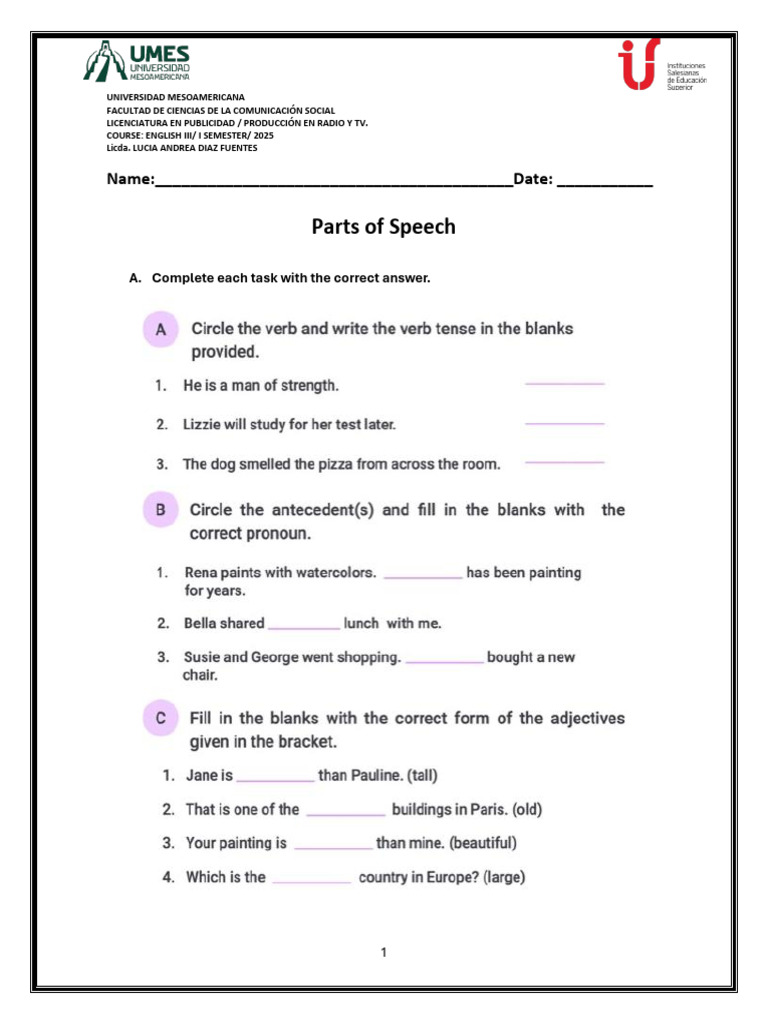 ENGLISH III Hobbies Parts of Speech | PDF