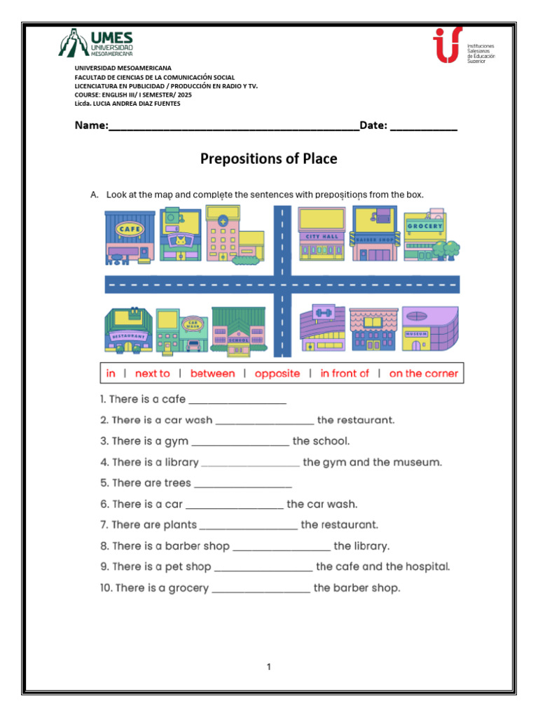 ENGLISH III Housing, Prepositions of Place | PDF