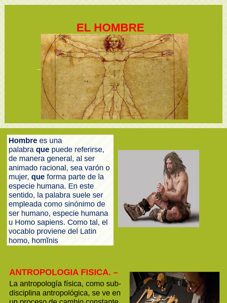 El Hombre | PDF | Antropologia Biologica | Biología