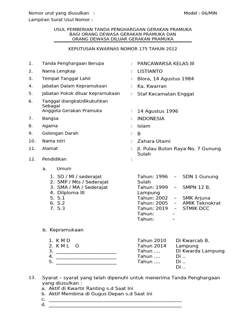 Blangko TPGP Kwarcab, 2025 | PDF