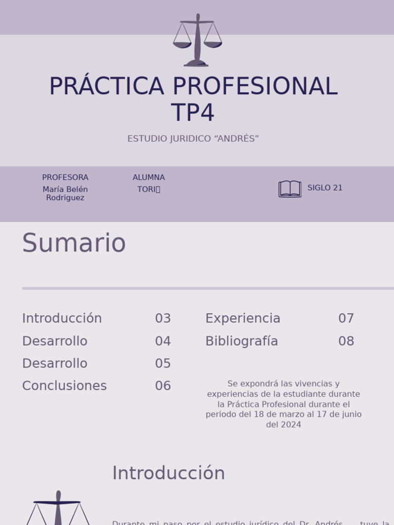 ? Inf. PRÁCTICA PROFESIONAL TP4 | PDF | Abogado | Despacho de abogados