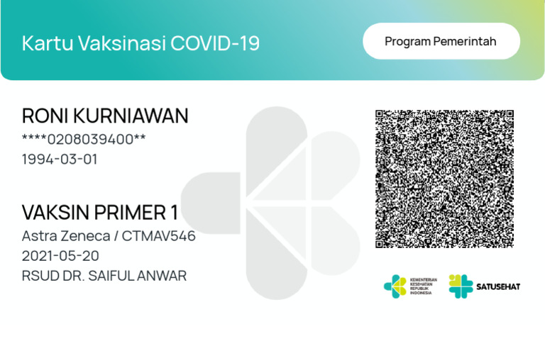 Sertifikat-Vaksin-Dosis 1-Roni-483 | PDF