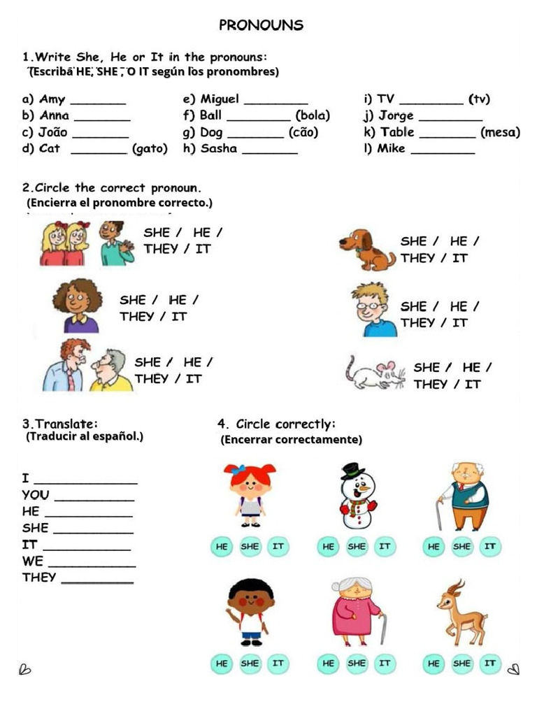 Pronombres y Traducción al Español | PDF