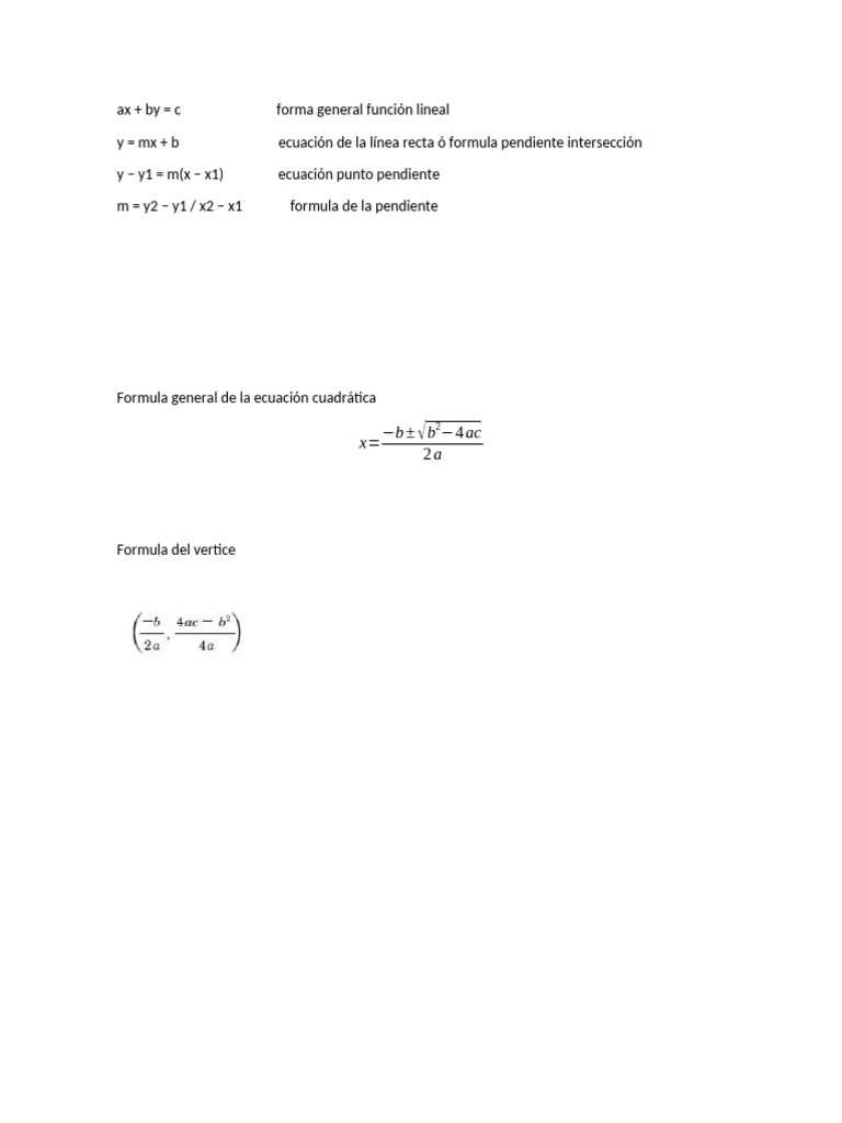 Formulario Mate | PDF