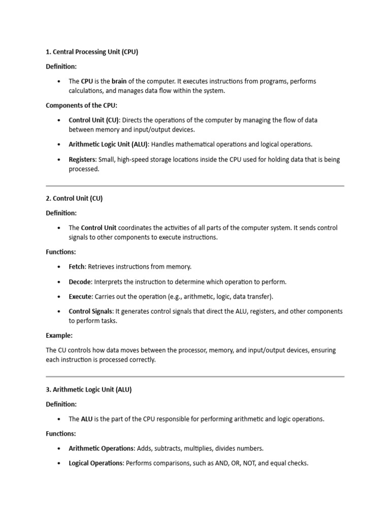 Central Processing Unit IT | PDF | Computer Data Storage | Central Processing Unit