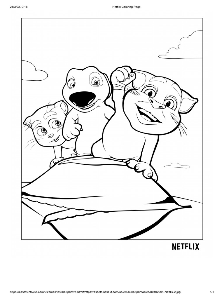 Netflix Coloring Page Tom Cat and Friends | PDF