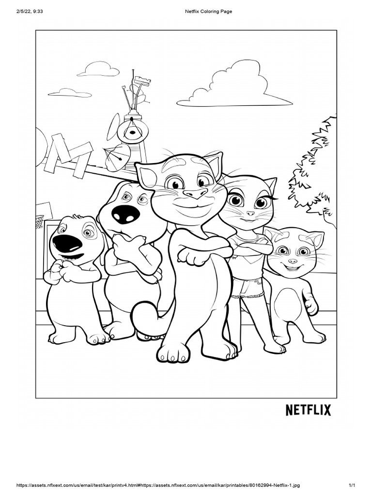 Netflix Coloring Page Tom Cat and Friends 3 | PDF