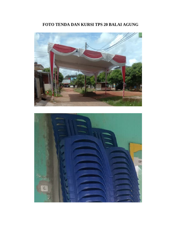 Foto Tenda Dan Kursi TPS 20 Balai Agung | PDF