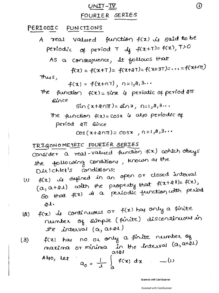 3rd Sem Fourier Series | PDF