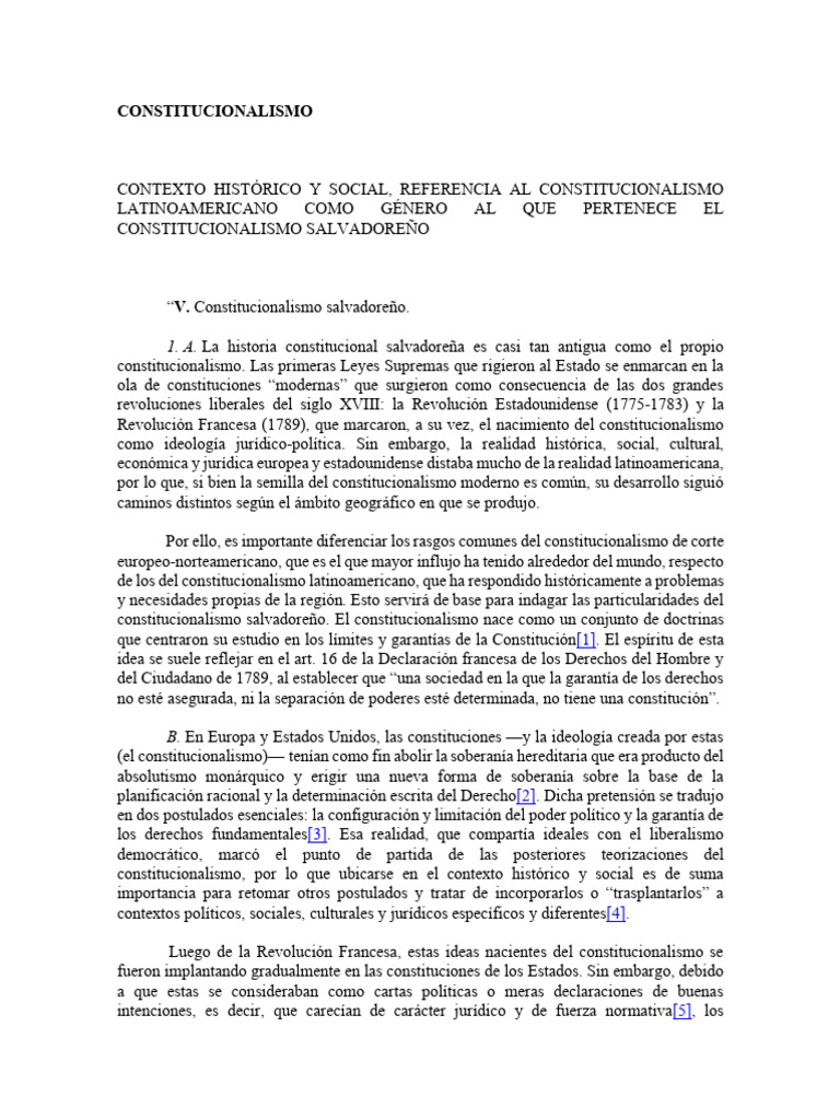 Constitucionalismo Salv | PDF | Constitución | Democracia