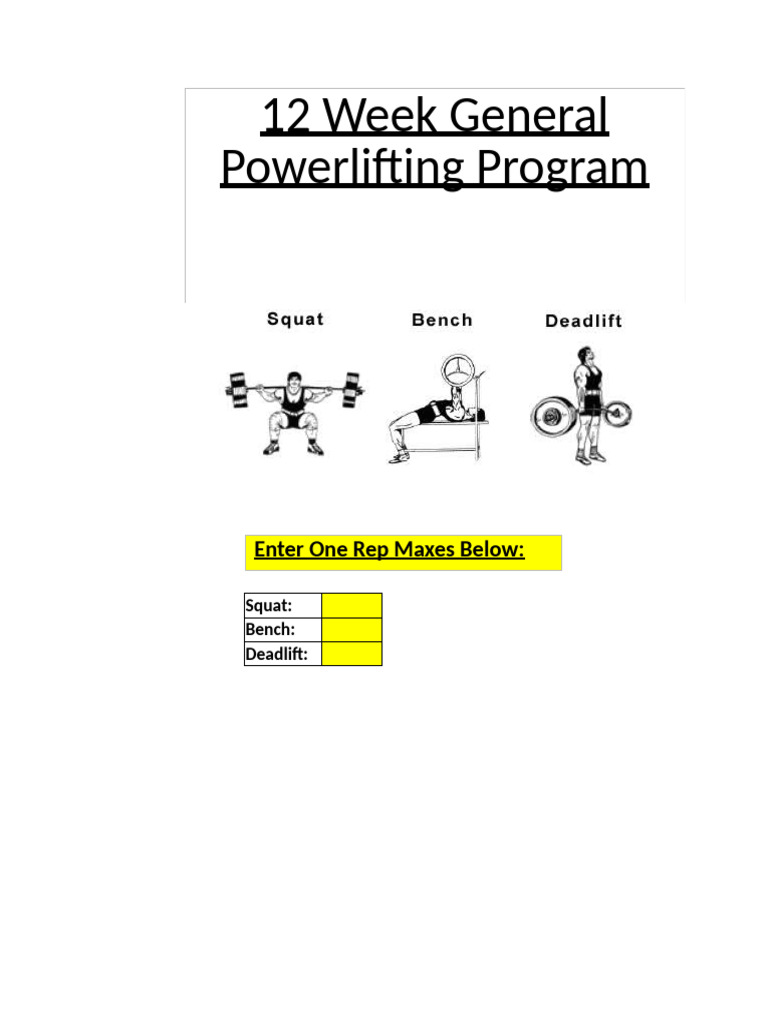 12-Week Powerlifting Program Guide | PDF | Strength Training ...