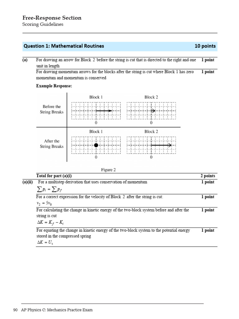 Physics CMech PE2 FRQ Scoring Guidelines | PDF | Momentum | Force