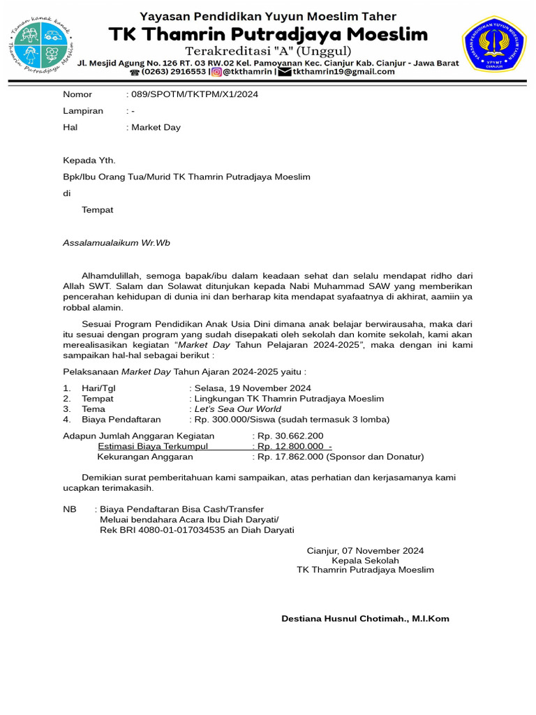 Surat Pemberitahuan OTM | PDF