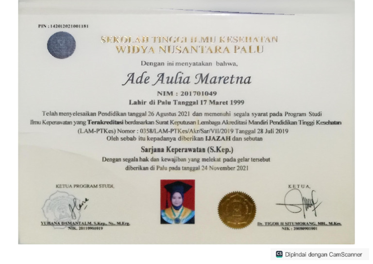 Ijazah Aulia 2021 | PDF