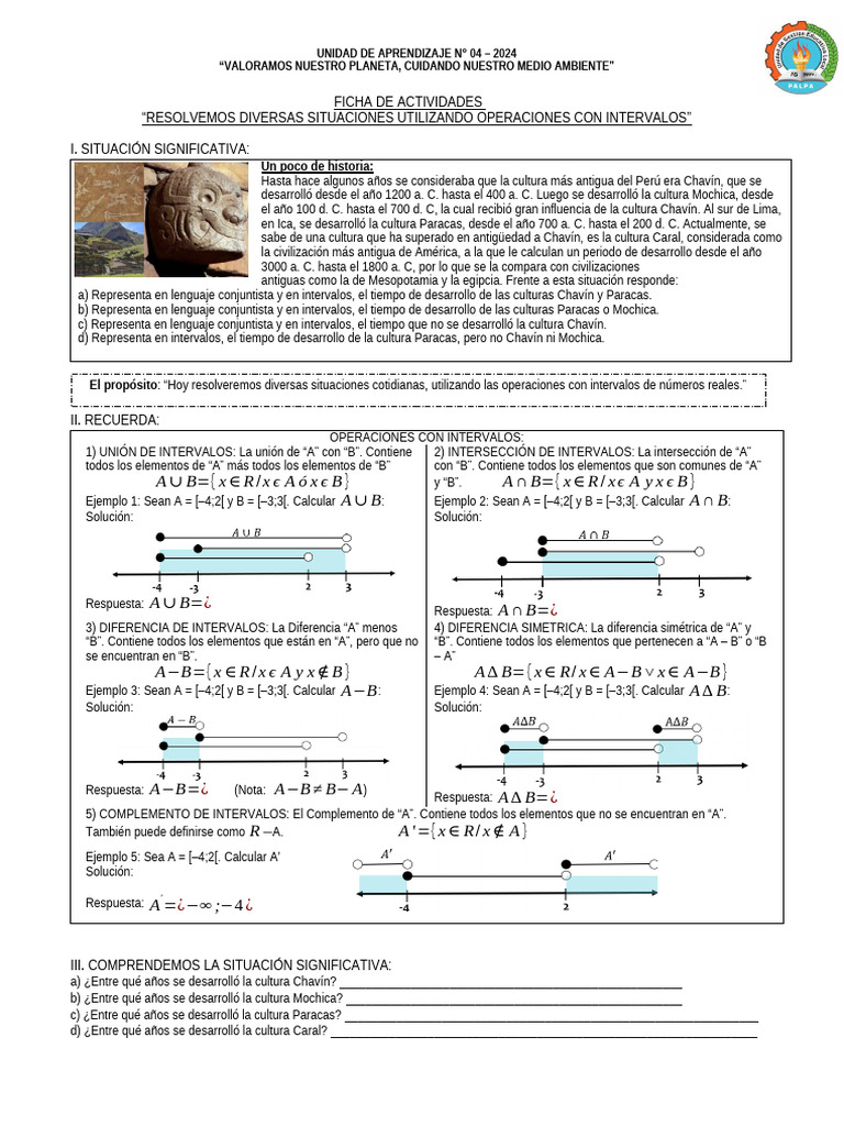 FICHA INTERVALOS | PDF | Matemáticas