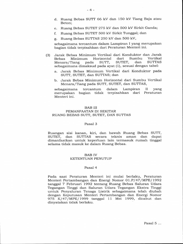 Permen Esdm No 18 Tahun 2015 - Pemanfaatan Ruang Bebas Sutt - Sutet ...