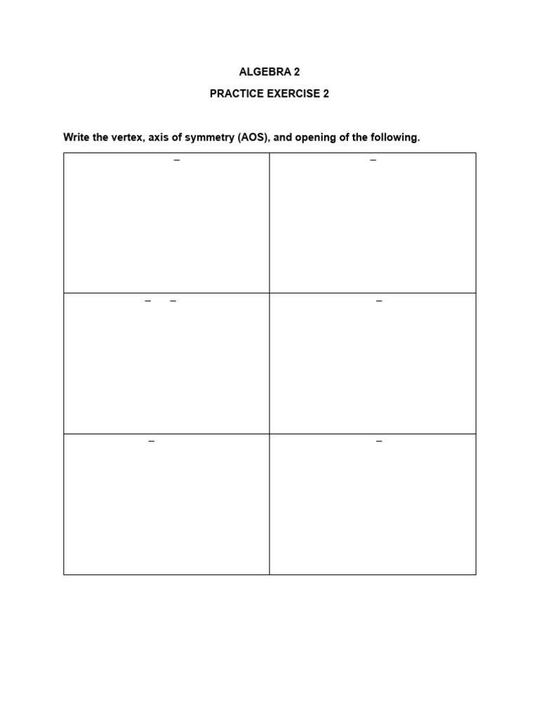 Algebra 2 - Q4 - Practice Exercise 2 | PDF