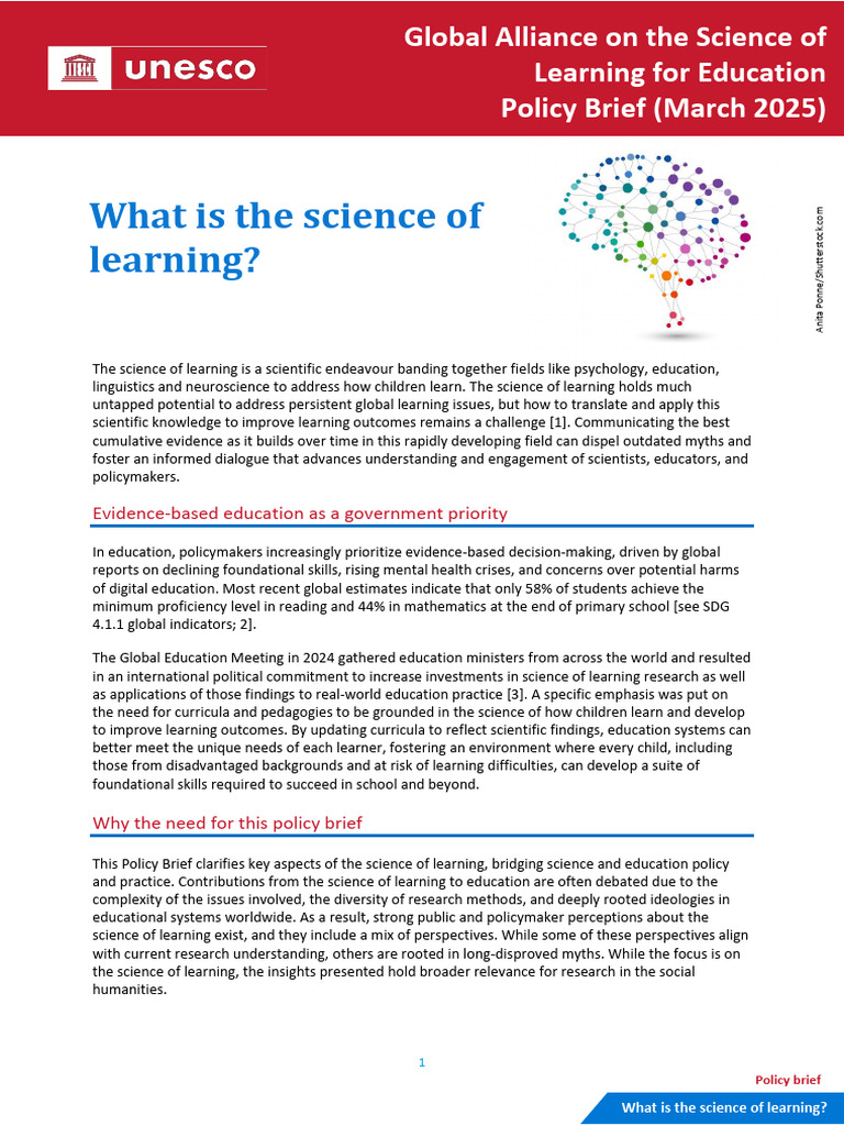 UNESCO Policy Brief - What Is The Science of Learning FINAL | PDF ...