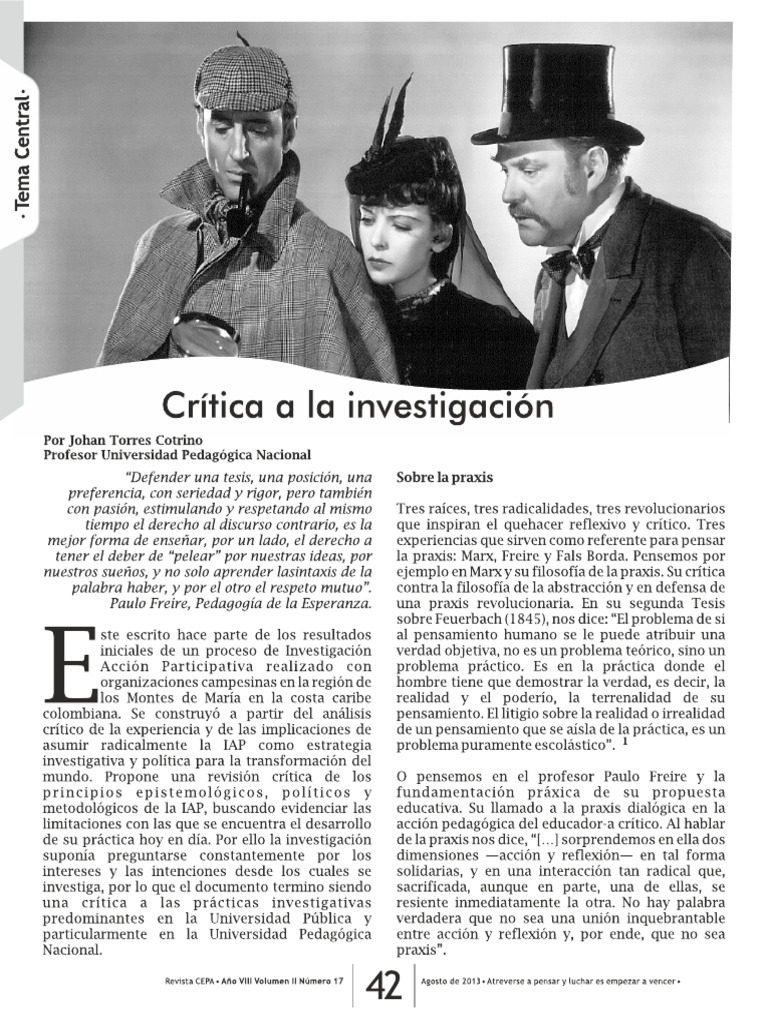 Crítica A La Investigación - Johan Torres Cotrino | PDF