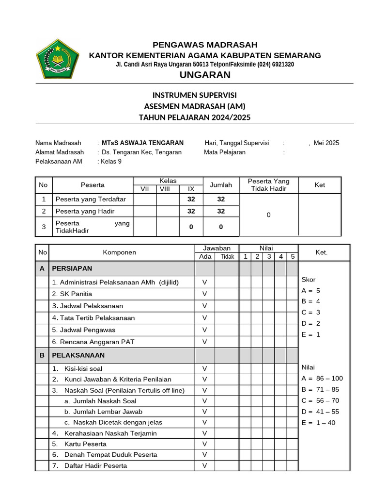Instrumen Pas 2024-2025 | PDF