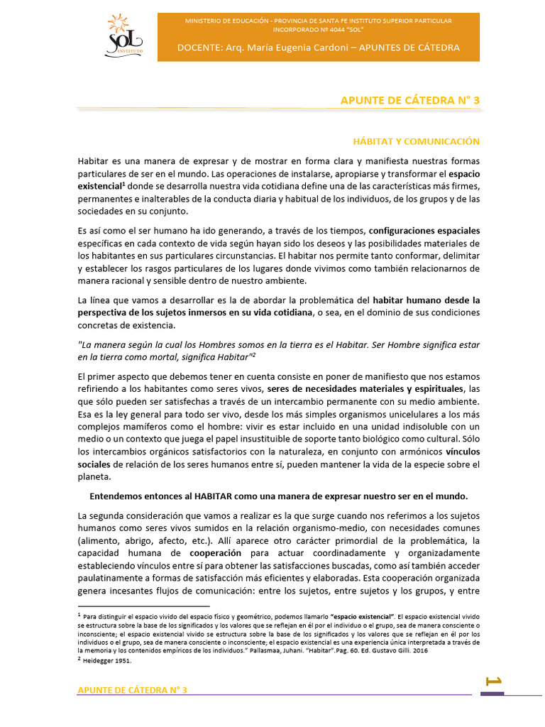 Apunte de Cátedra #3 | PDF | Vida | Existencialismo