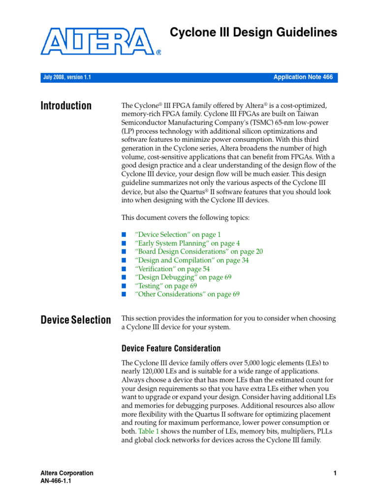 Cyclone-III_Design-Guidelines_AN466_v1-1 | PDF | Information And ...