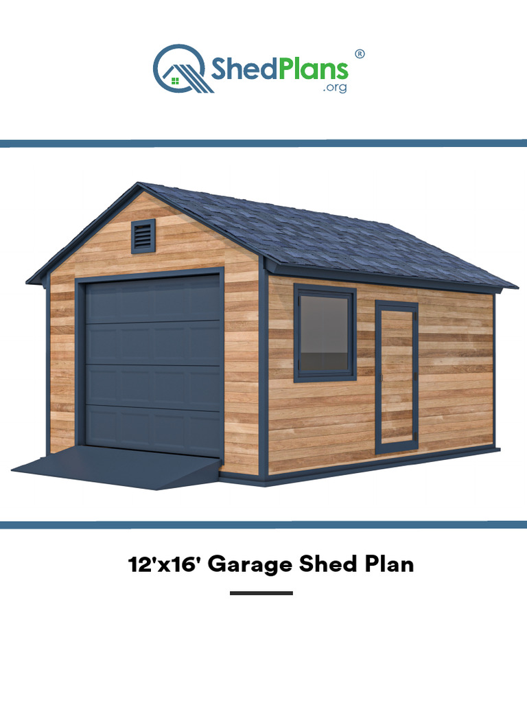 12x16 Garage Shed Plan Free | PDF | Framing (Construction) | Lumber