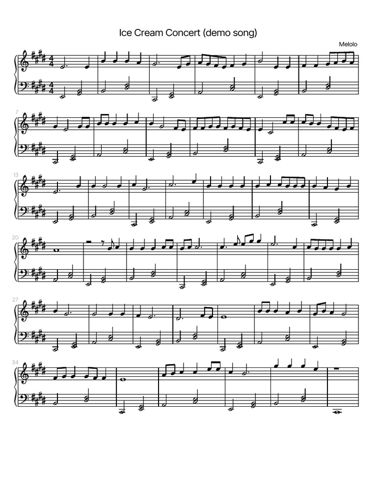 Ice Cream Concert (Demo Song) | PDF