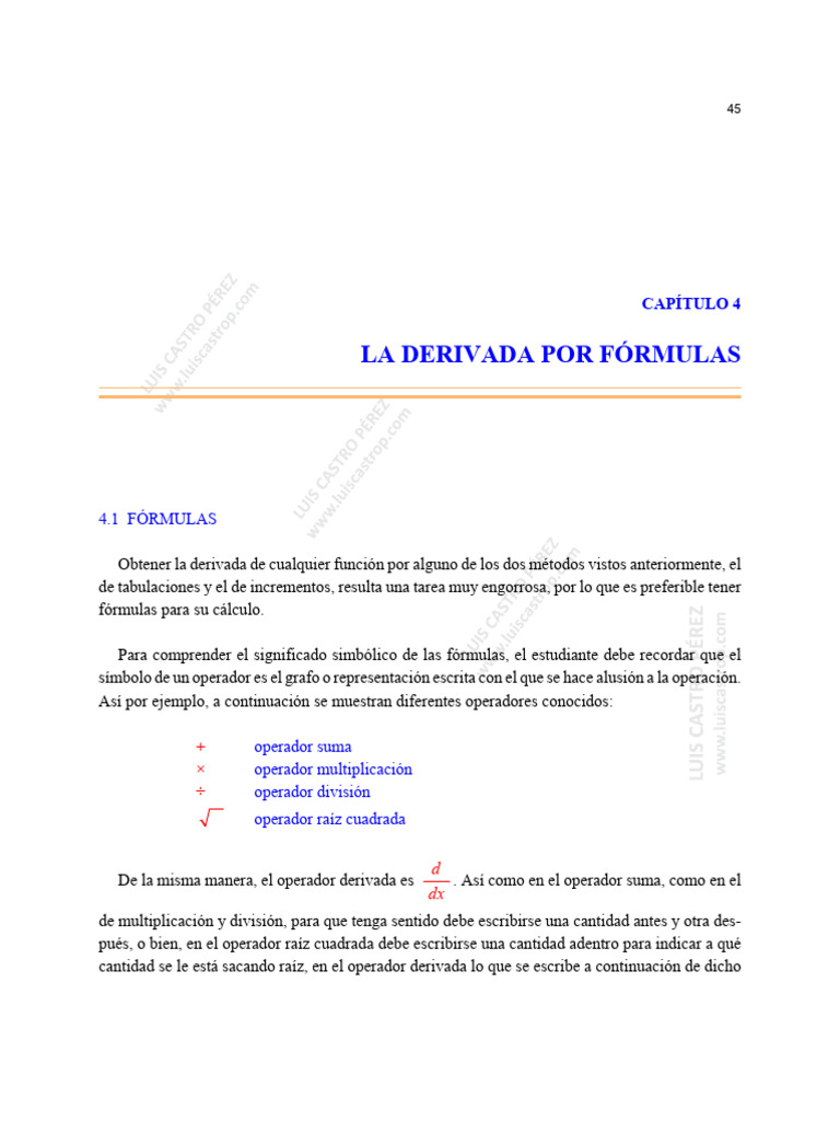 4 La Derivada Por Formulas | PDF | Derivado | Exponenciación