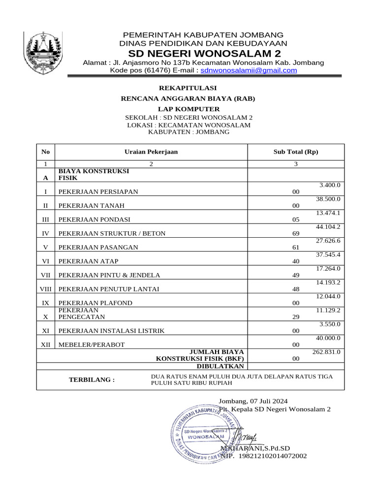 Format Rab Lab | PDF