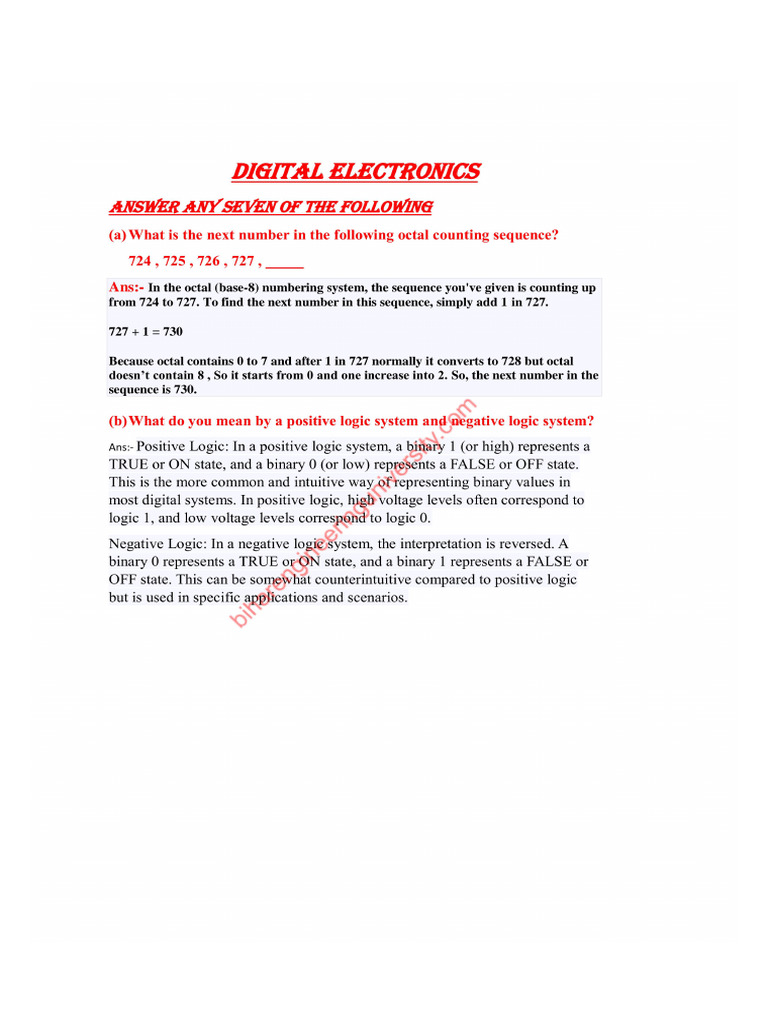 Digital Electronics 2022 Beu Solution | PDF
