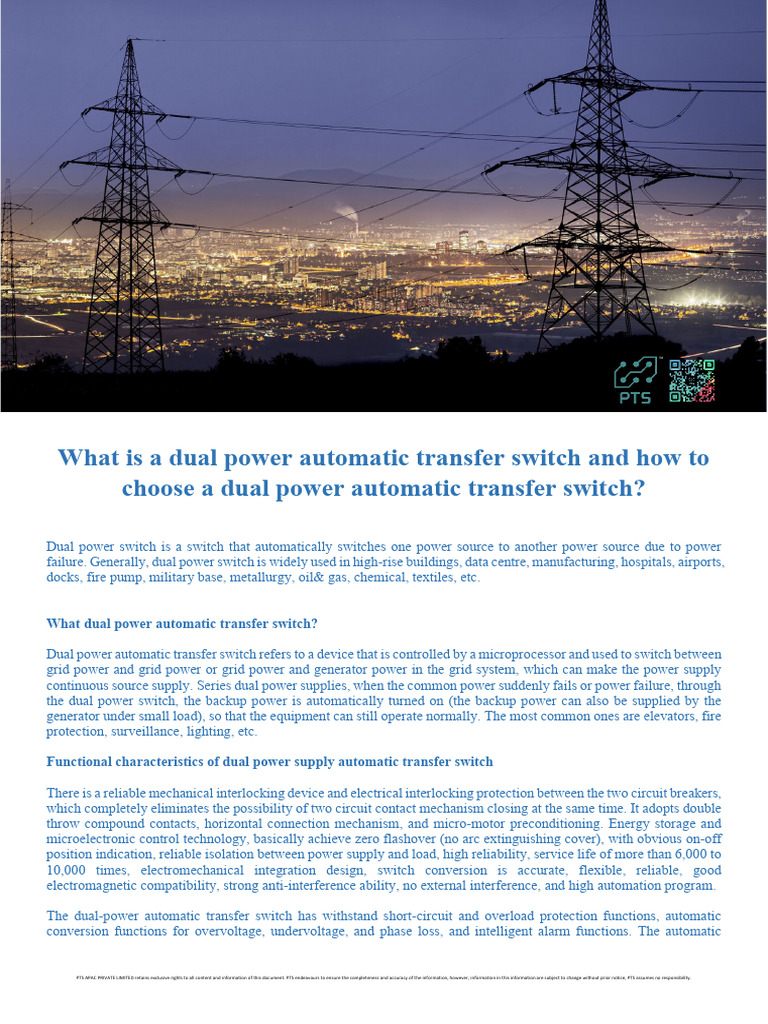 2021 Jan What is a dual power automatic switch and how to choose a dual ...