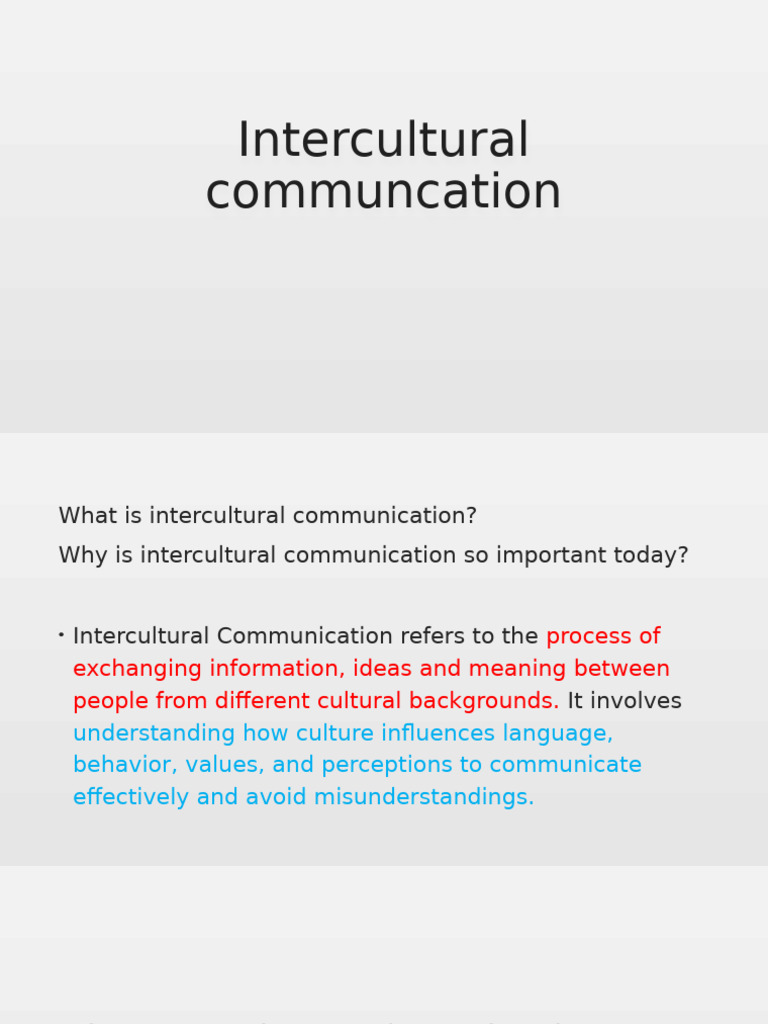 Intercultural Communication | PDF | Social Psychology | Psychology