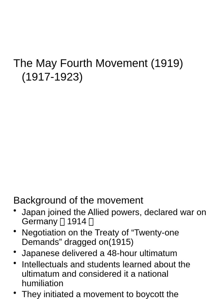 The May Fourth Movement | PDF | Chiang Kai Shek | Politics Of East Asia