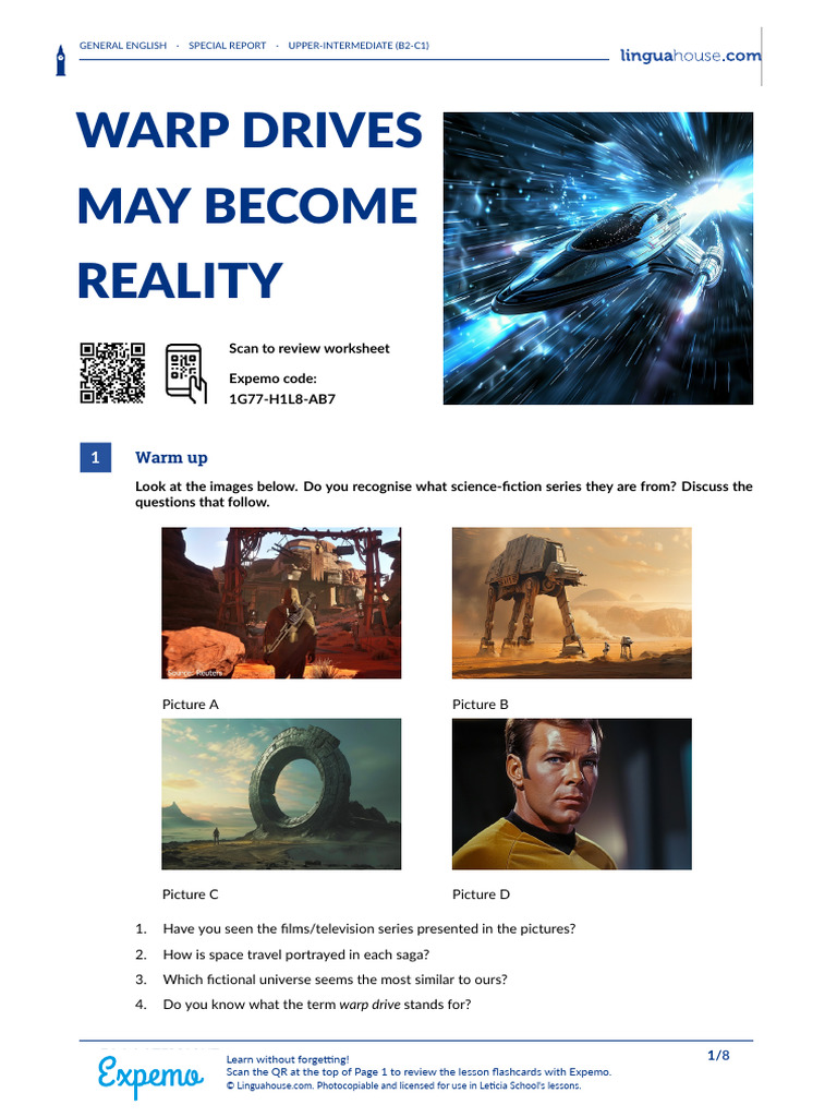 Warp Drives May Become Reality British English Student B2 C1 | PDF | Interstellar Travel | Universe