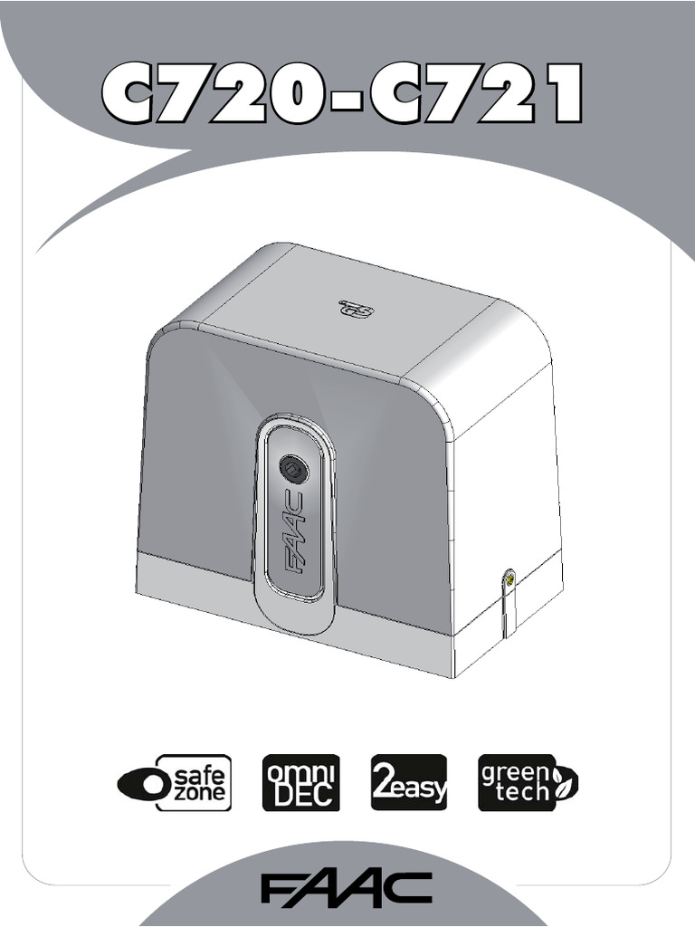 Manual C721 FAAC | PDF | Engranaje | Tornillo