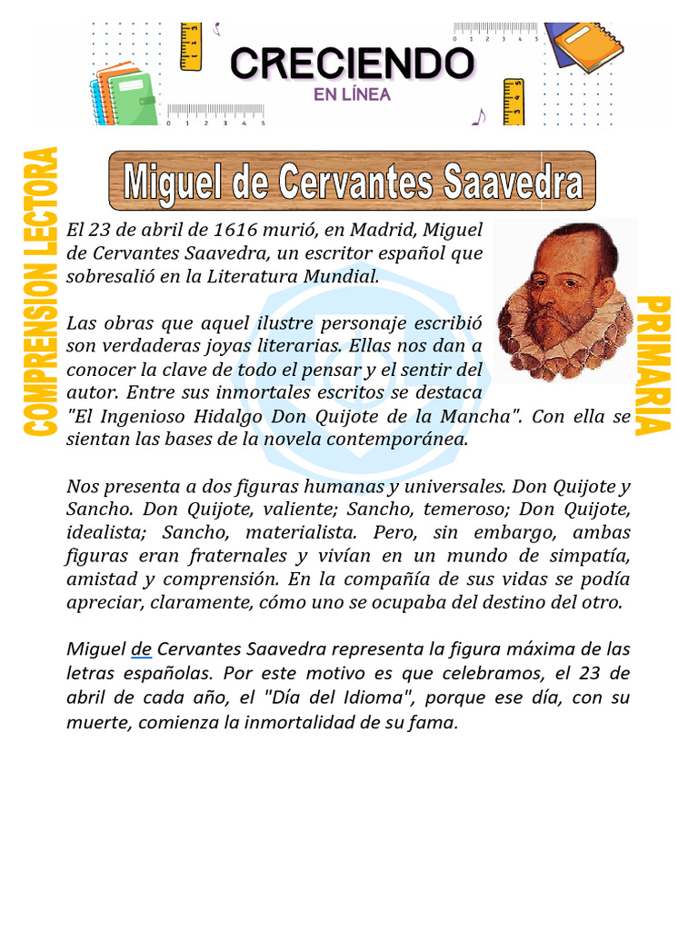Miguel de Cervantes Saavedra | PDF | Don Quijote | Miguel De Cervantes