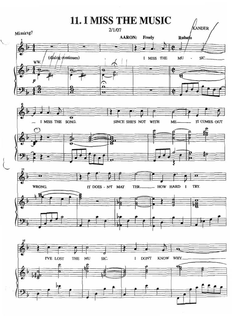 I Miss The Music (Curtains) | PDF