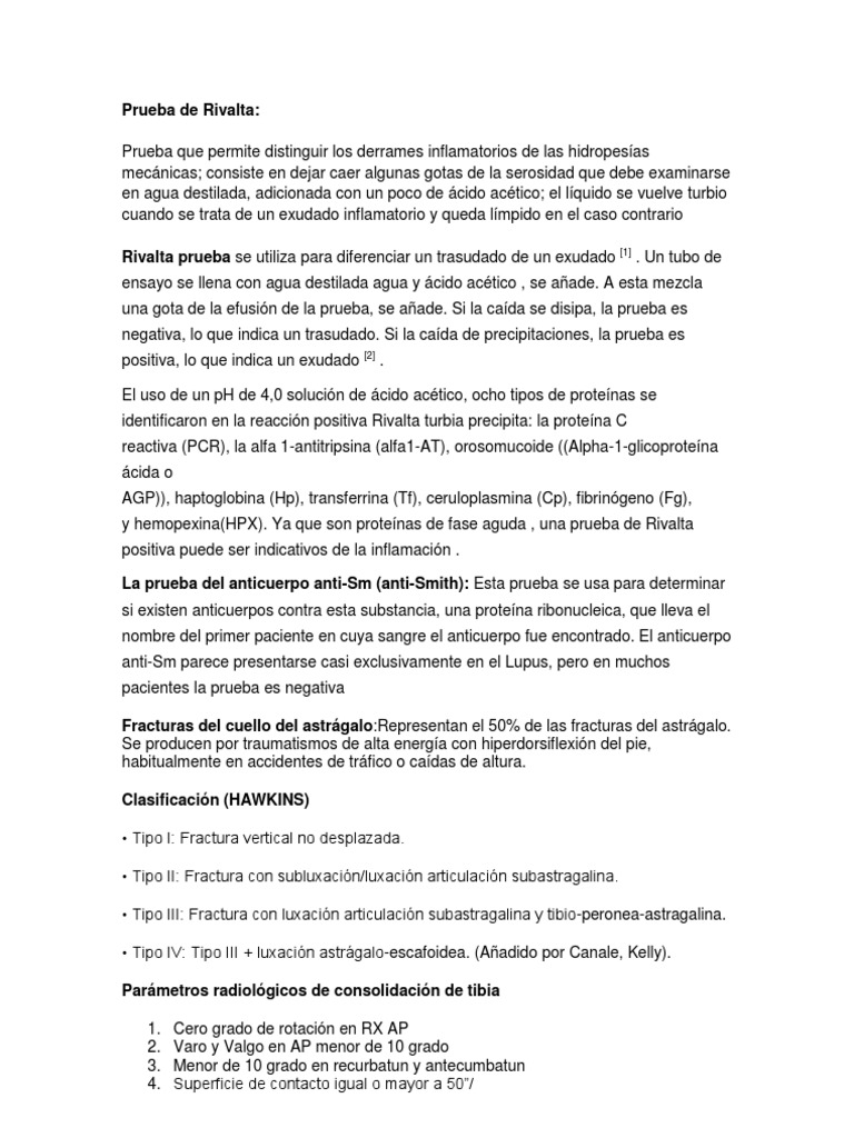 Prueba de Rivalta | PDF